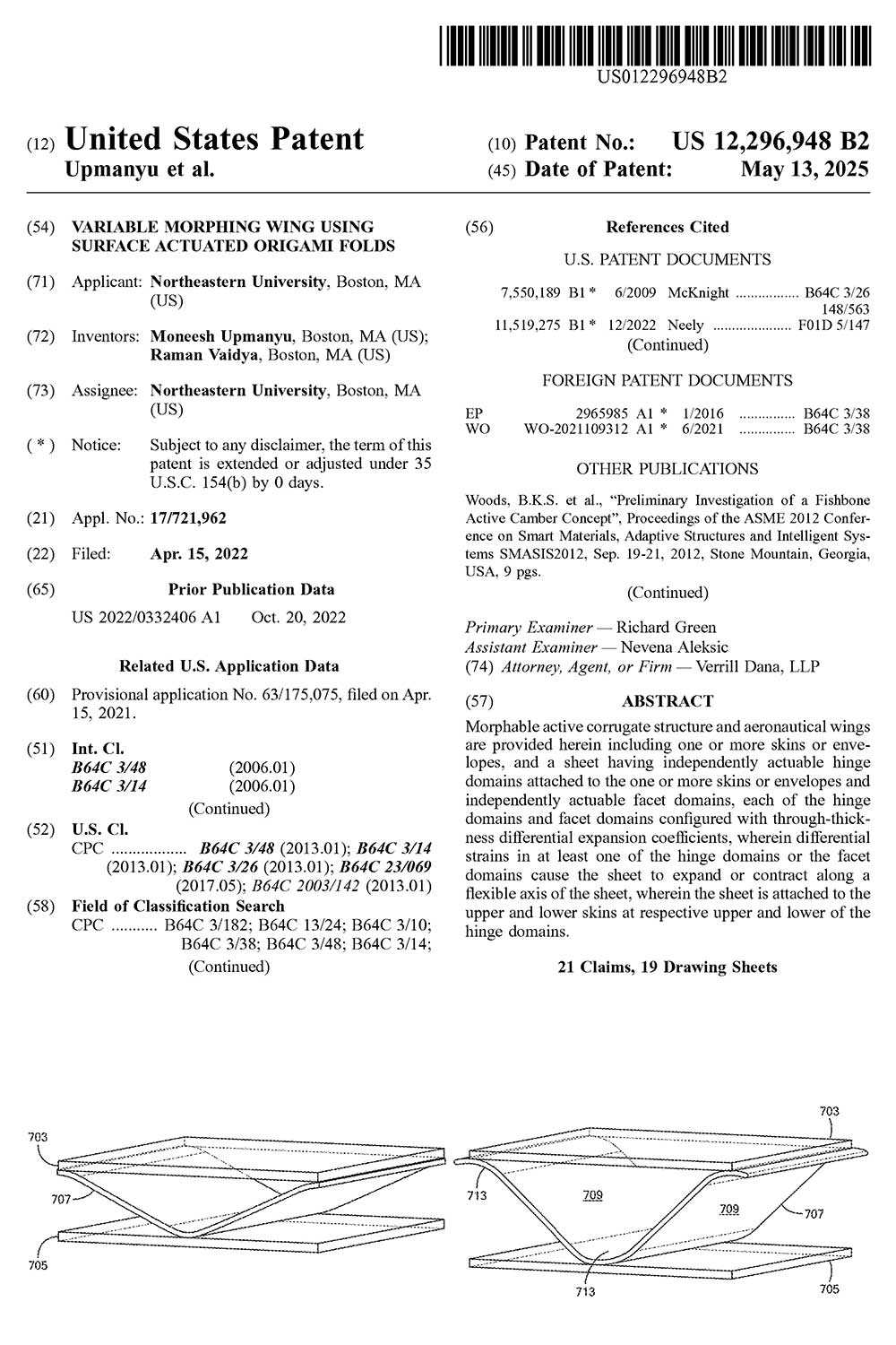 Patent for Origami-Inspired Morphing Wing Design - Department of ...